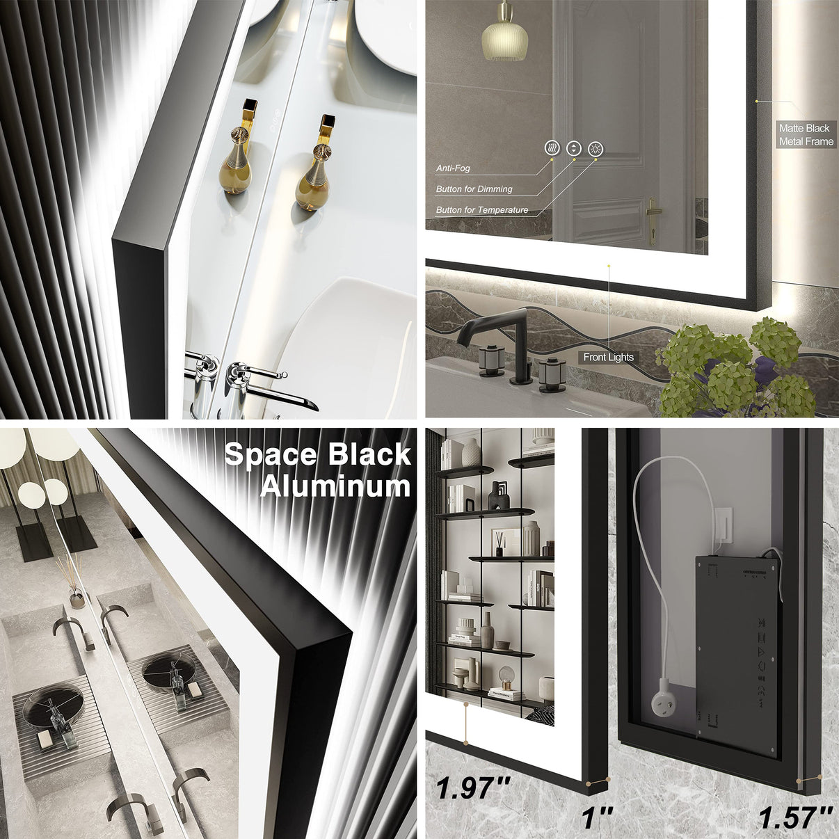LED Framed Front & Back Lighted broad Mirror – Apmir