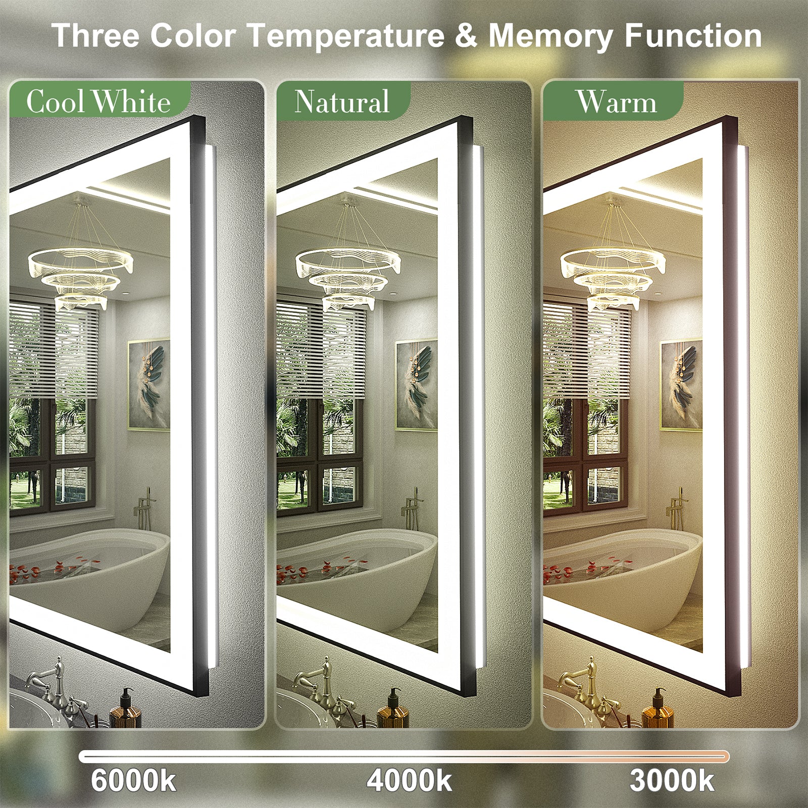 LED Framed Front & Back Lighted broad Mirror – GODCHAR