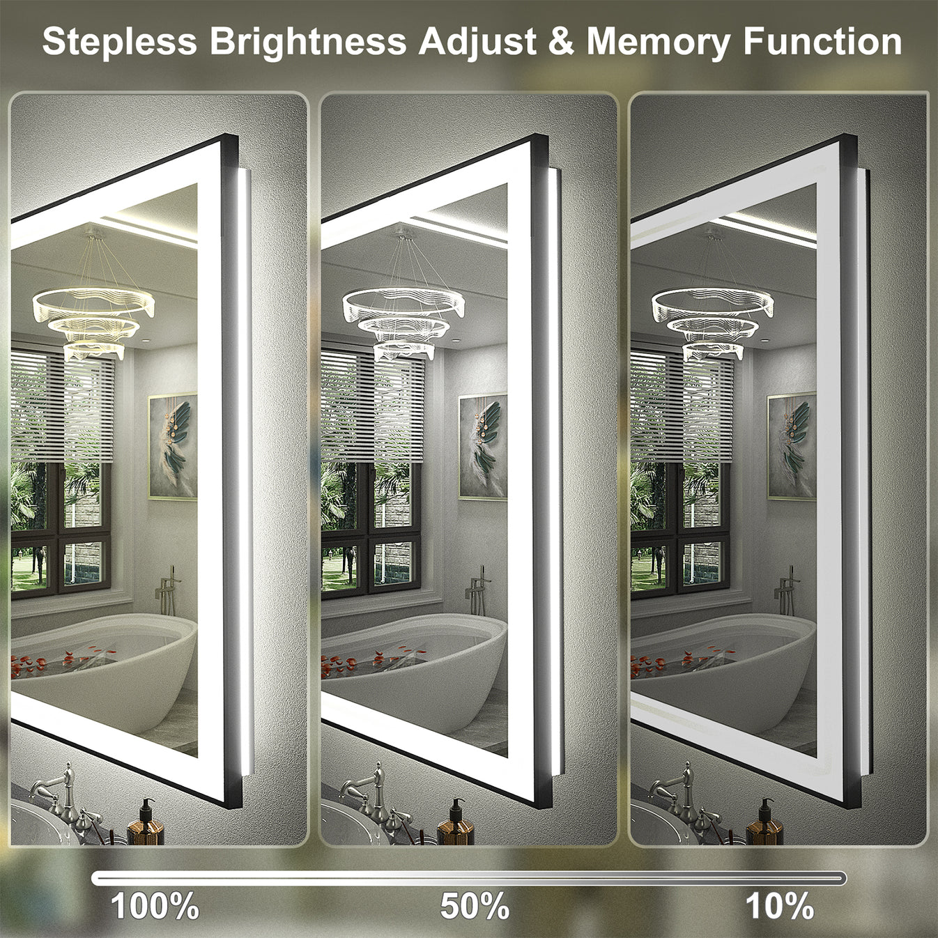LED Framed Front & Back Lighted broad Mirror – Apmir