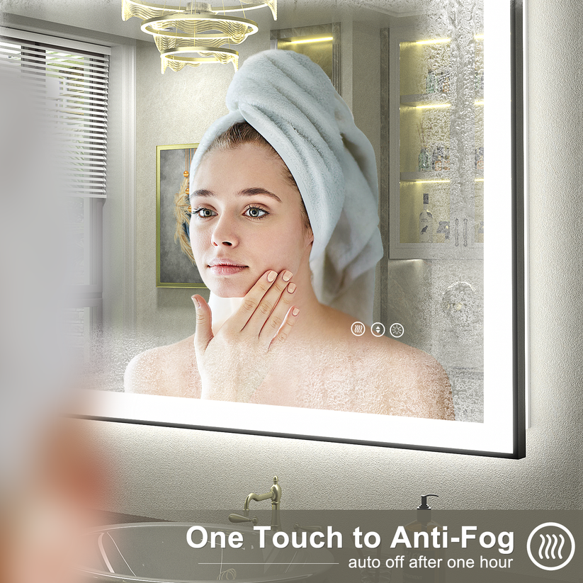 LED Framed Front & Back Lighted broad Mirror – Apmir